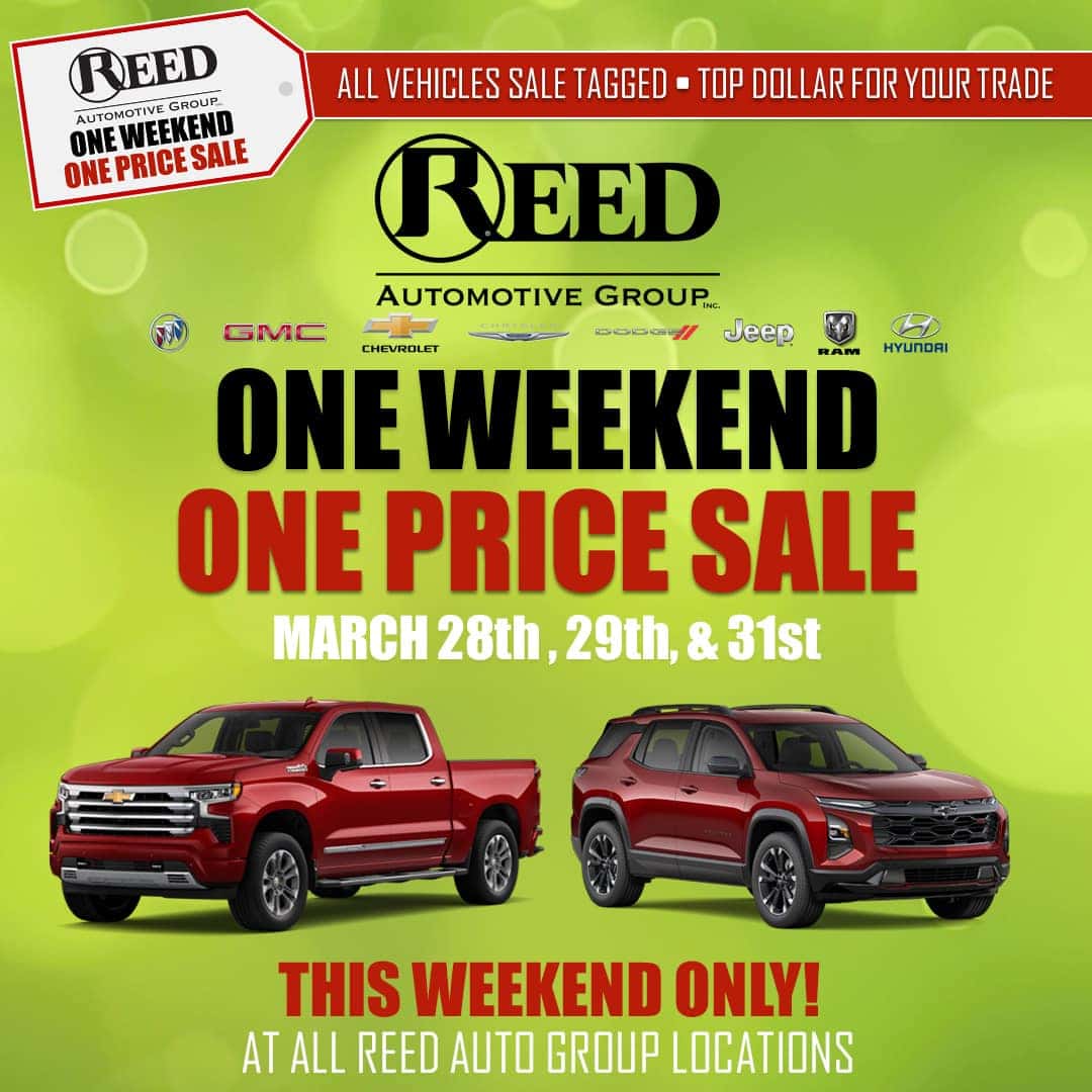 One Weekend One Price Sales Event | Reed Chevrolet